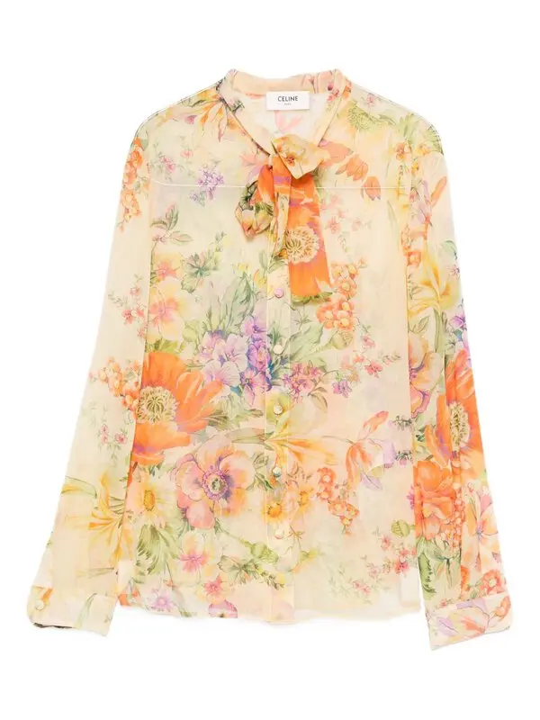 Celine Printed Silk Blouse
