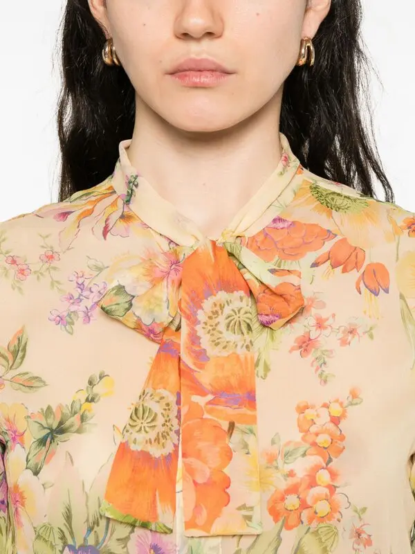 Celine Printed Silk Blouse