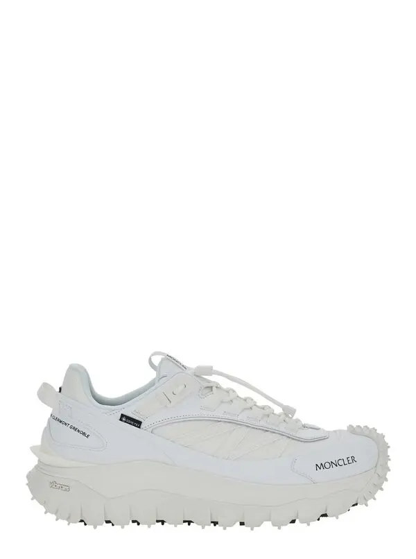 Moncler Trailgrip Gtx' Low Top Sneakers With Logo Lettering On The Side In Leather And Tech Fabric For - White