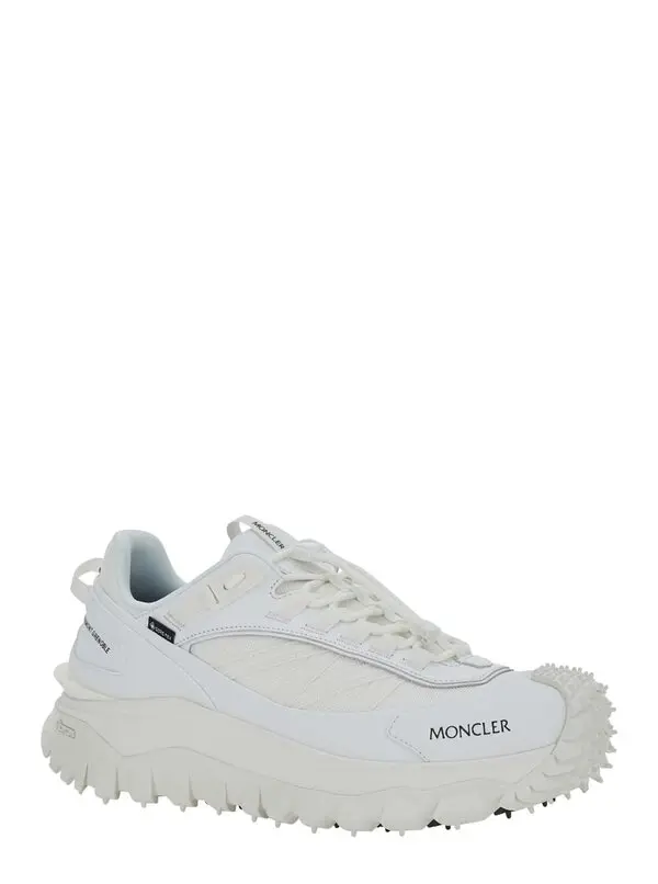 Moncler Trailgrip Gtx' Low Top Sneakers With Logo Lettering On The Side In Leather And Tech Fabric For - White