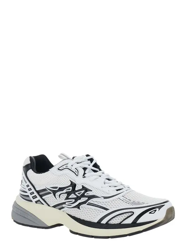 Amiri M-tech' White Sneakers With Side Logo Patch In Leather And Fabric And Leather For