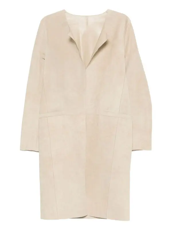 TOTEME Suede Leather Coat - Multicolor