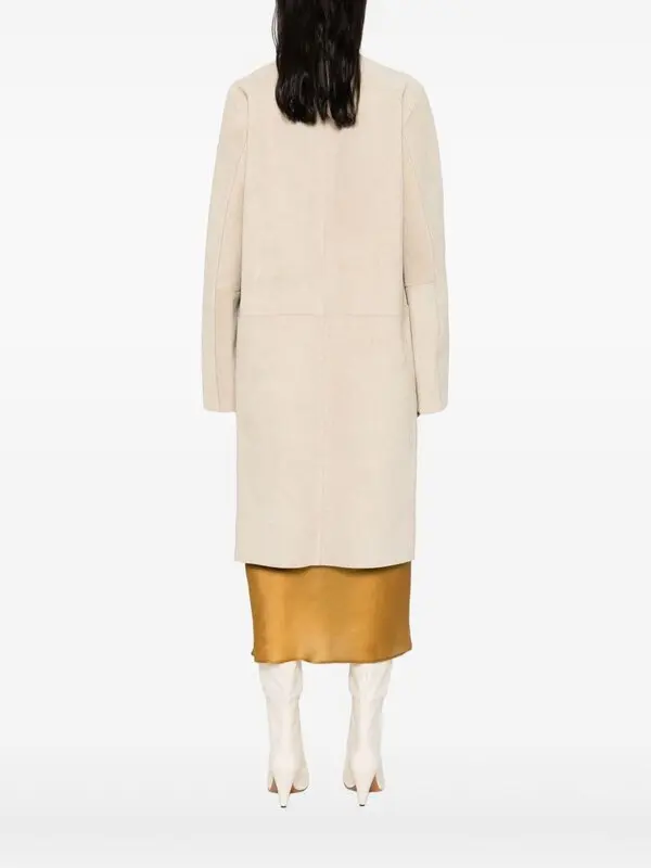 TOTEME Suede Leather Coat - Multicolor