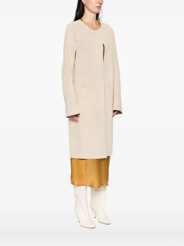 TOTEME Suede Leather Coat - Multicolor