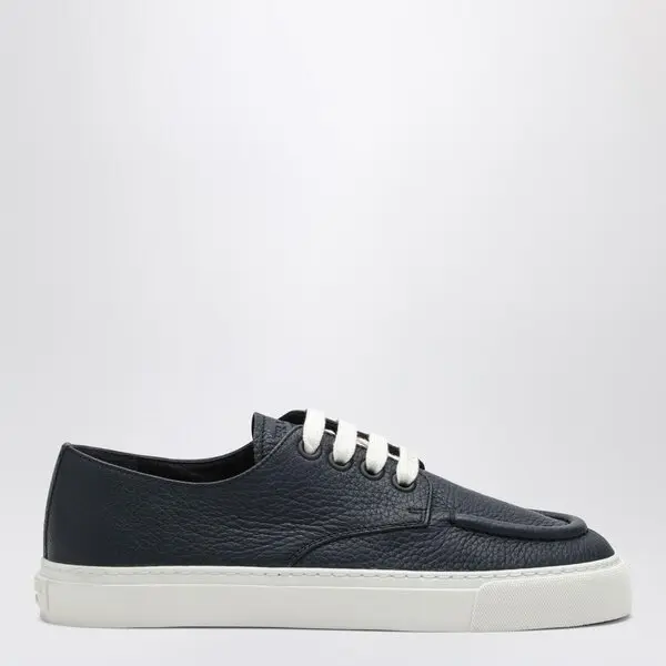 Prada Baltic Hammered Leather Sneakers - Blue