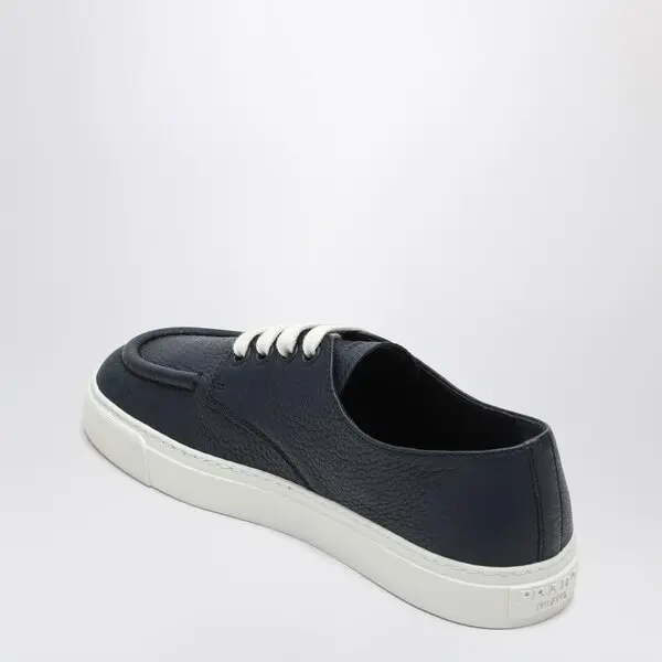 Prada Baltic Hammered Leather Sneakers - Blue