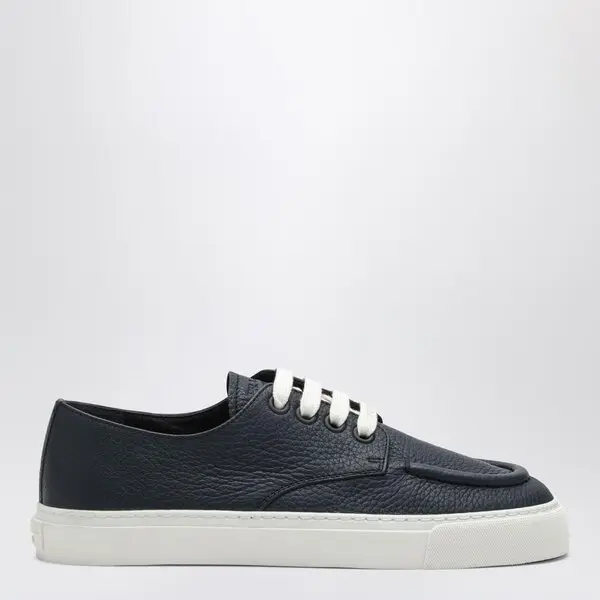 Prada Hammered Leather Sneakers - Blue