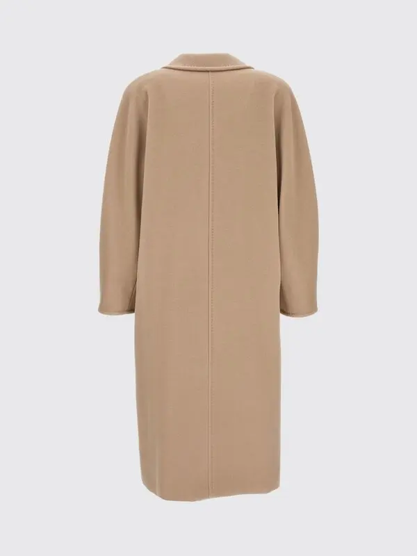 Max Mara Madame Double-breasted Long Wool Coat With Belt - Cream
