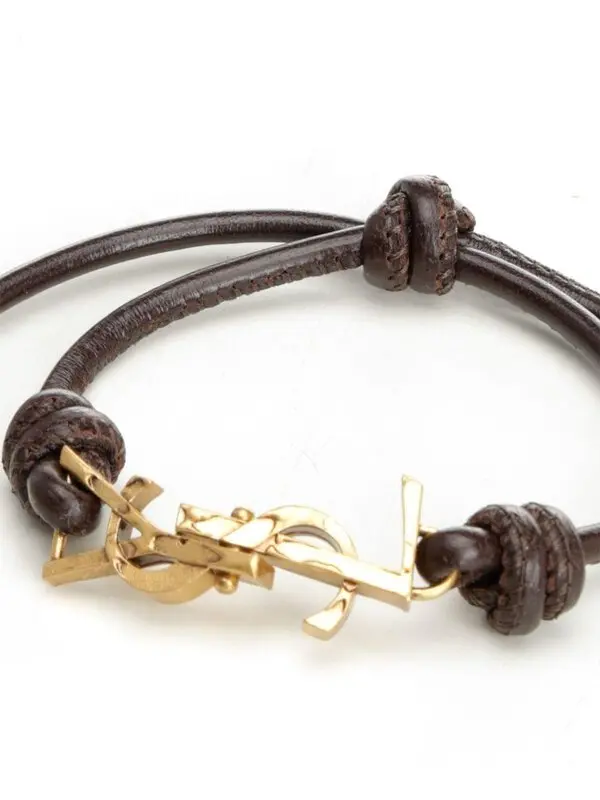 Saint Laurent Cassandre Leather Bracelet