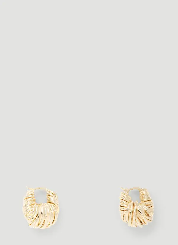 Bottega Veneta Twisted Hoop Earrings - Gold