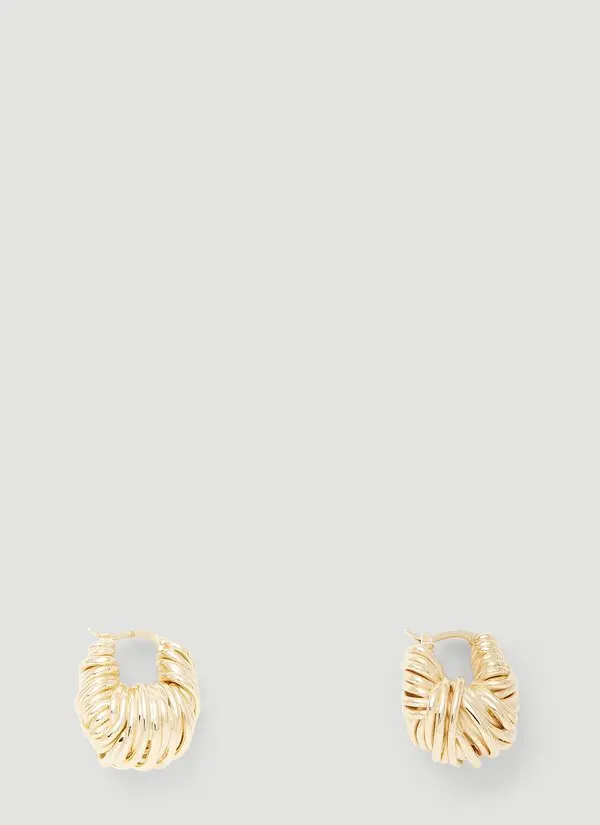Bottega Veneta Twisted Hoop Earrings - Gold