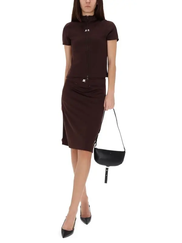 COURREGES Interlock Top - Brown