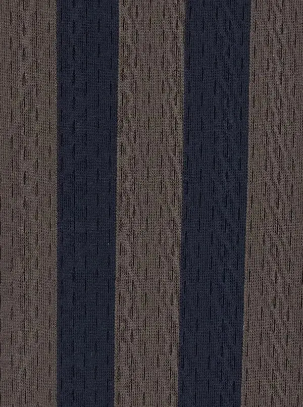 Fendi Blue Crew Neck T-shirt With All-over Striped Motif In Cotton And Silk For - Multicolor