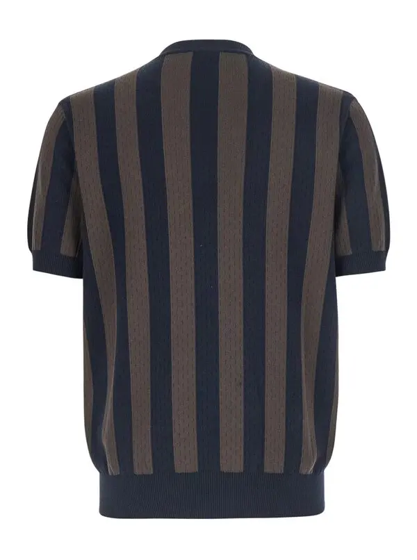 Fendi Striped Cotton-silk Crew Neck T-shirt - Multicolor