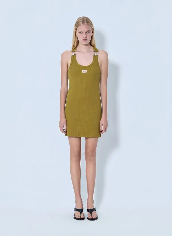 JEAN PAUL GAULTIER Cotton Ribbed Short Dress - Yellow