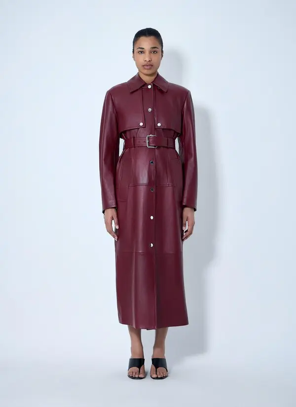 Sportmax Long Leather Coat - Multicolor