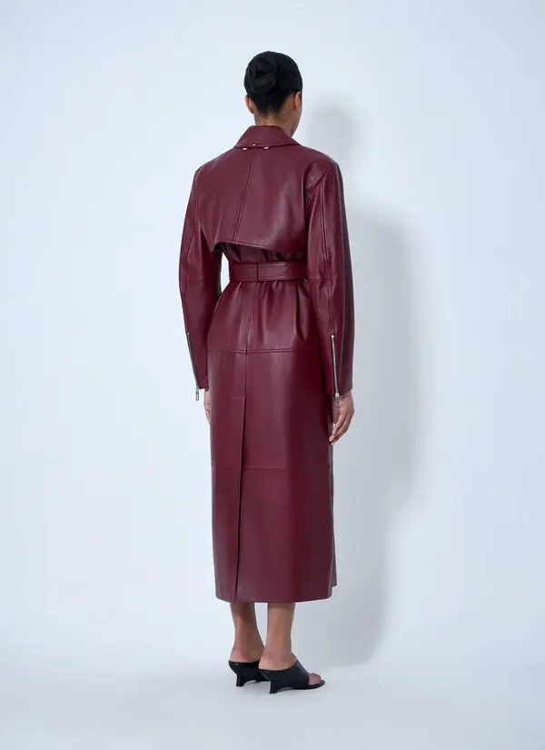 Sportmax Long Leather Coat - Multicolor