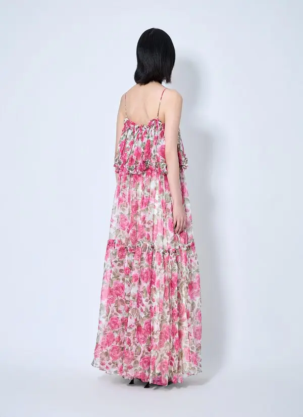 Chloé Long Silk Muslin Dress - Pink