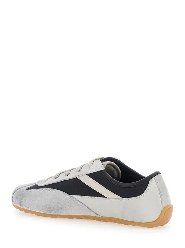 Alexander McQueen Boxe' Low Top Sneakers With Bicolor Details And Logo Lettering On The Side In Suede For - Gray