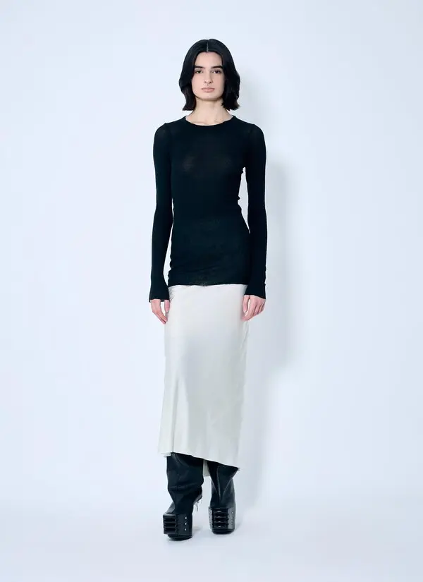 Rick Owens Rib Long Sleeve Top - Black