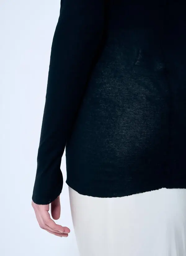 Rick Owens Rib Long Sleeve Top - Black