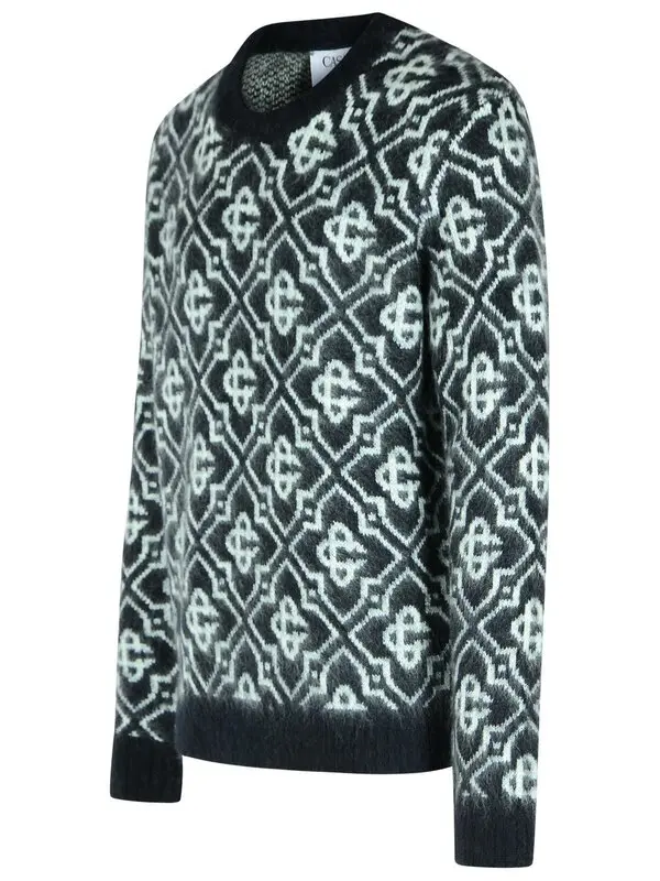 Casablanca Mohair Blend Monogrammed Sweater