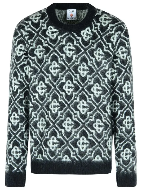 Casablanca Mohair Blend Sweater - Black