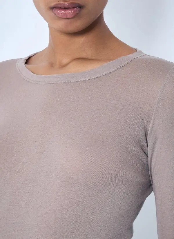 Rick Owens Rib Long Sleeve T-shirt - Cream