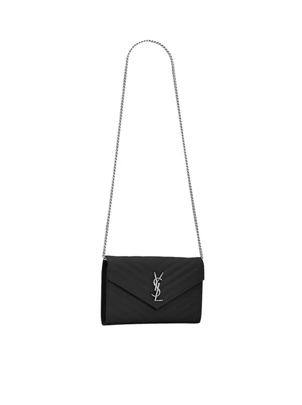 Saint Laurent Classic Cassandre Chain Clutch - Black