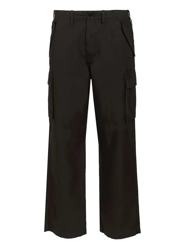 Burberry Cotton Twill Cargo Trousers - Black