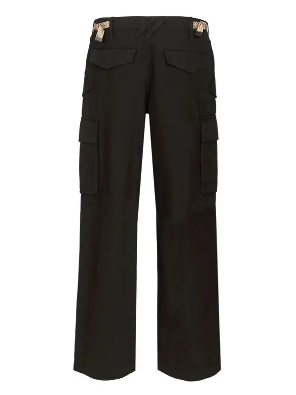 Burberry Cotton Twill Cargo Trousers - Black