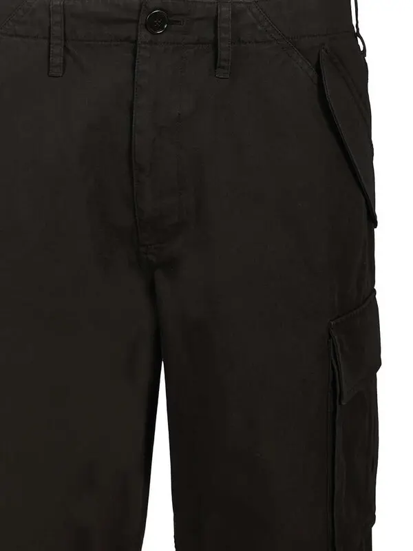 Burberry Cotton Twill Cargo Trousers - Black