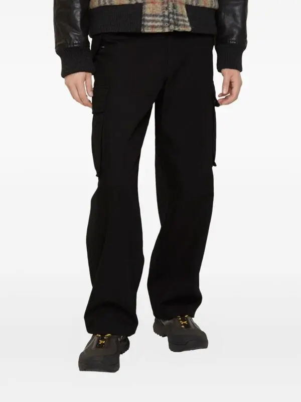 Burberry Cotton Twill Cargo Trousers - Black