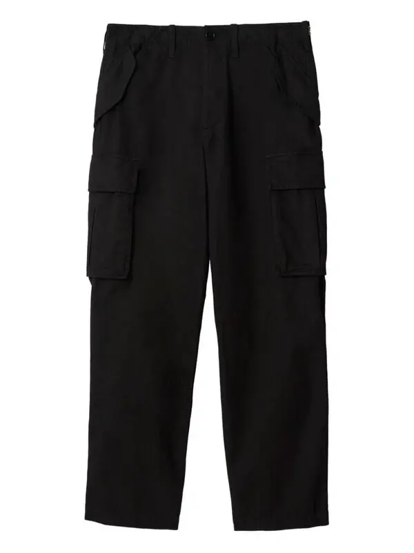Burberry Cotton Twill Cargo Trousers - Black