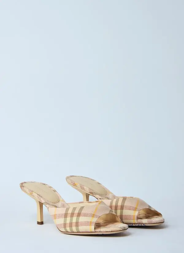 Burberry Check Heeled Mules