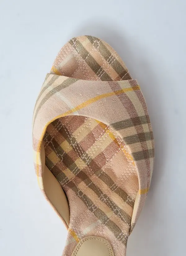 Burberry Check Heeled Mules