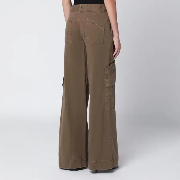 Off-White Brown Cotton Cargo Trousers