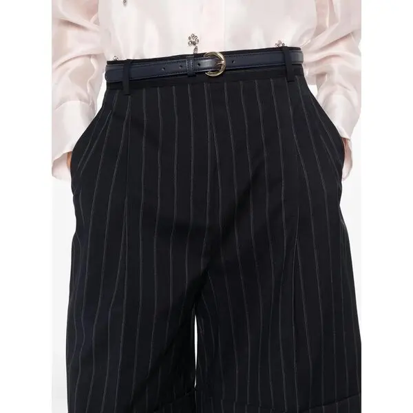 Max Mara Tailored Pinstriped Shorts - Blue