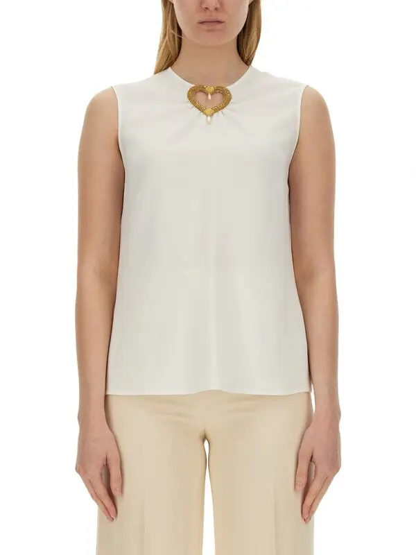 Moschino Blouse With Heart Applique