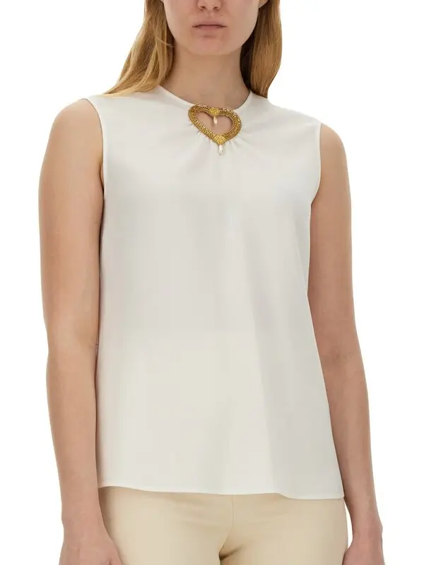 Moschino Blouse With Heart Applique