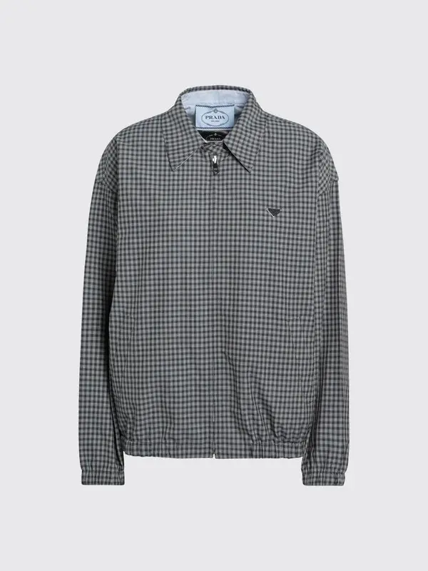 Prada Checked Shirt Jacket - Gray