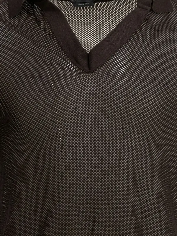 TOM FORD Knitted Polo Shirt - Brown