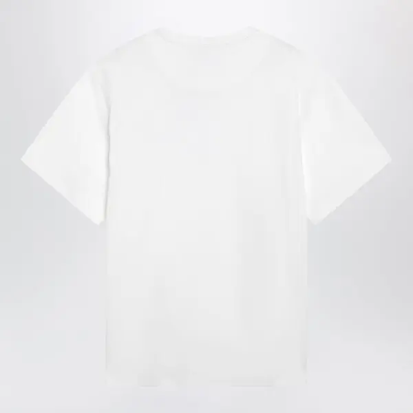 Attico Oversized Cotton Jersey T-shirt With Cutout Hem - White