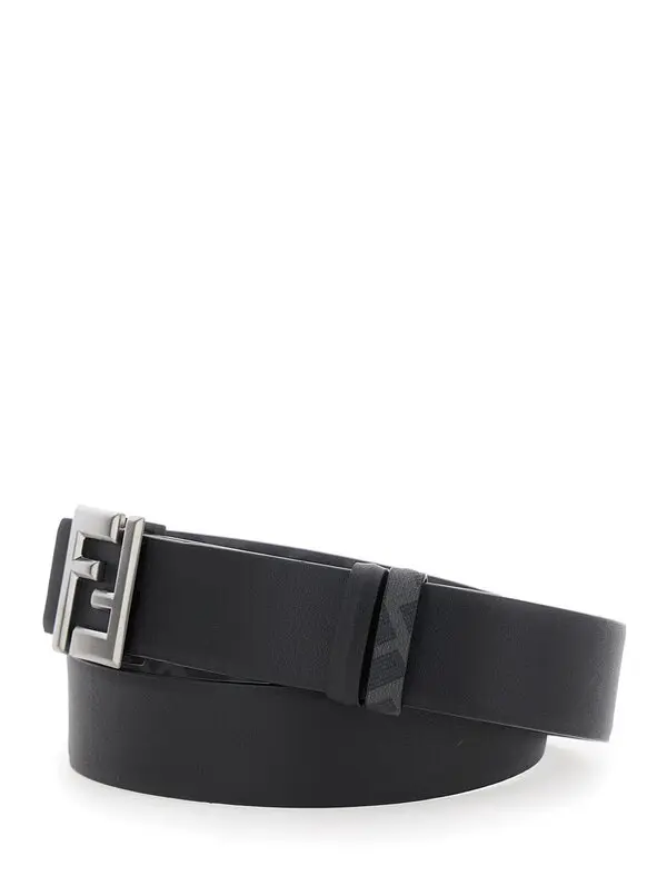 Fendi Reversible Belt With Ff Buckle In Leather For