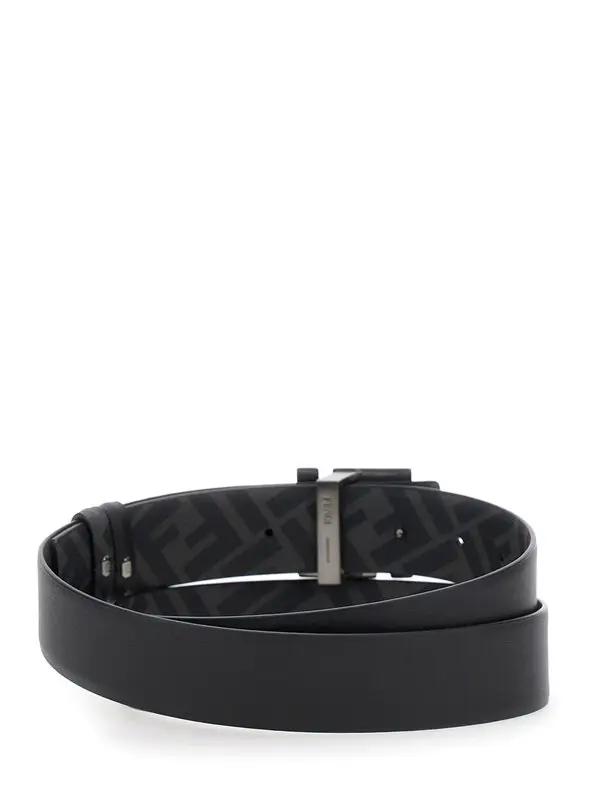 Fendi Reversible Belt With Ff Buckle In Leather For