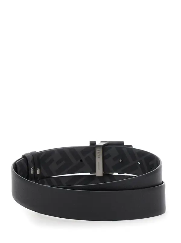 Fendi Reversible Leather Belt - Black