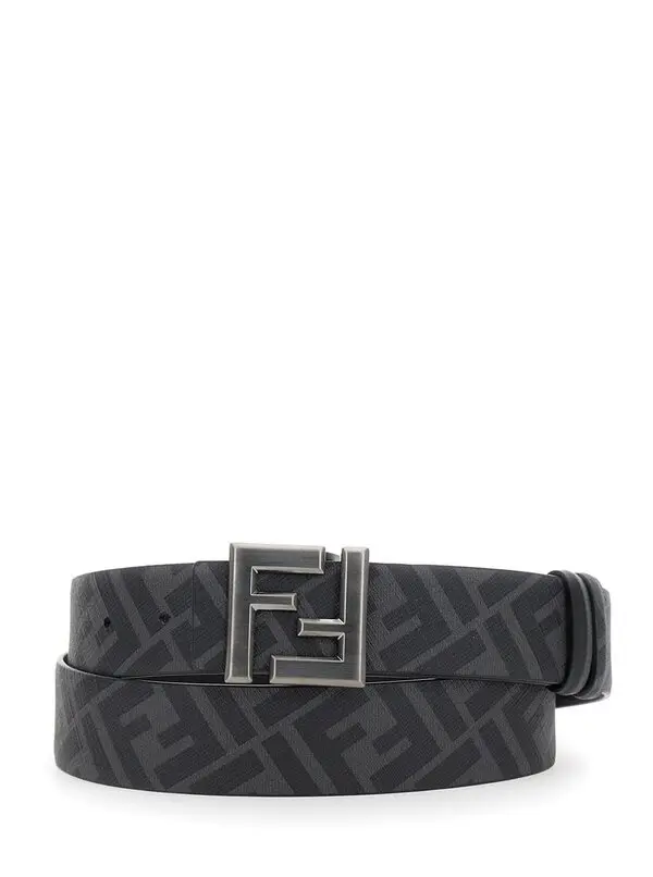 Fendi Reversible Leather Belt - Black