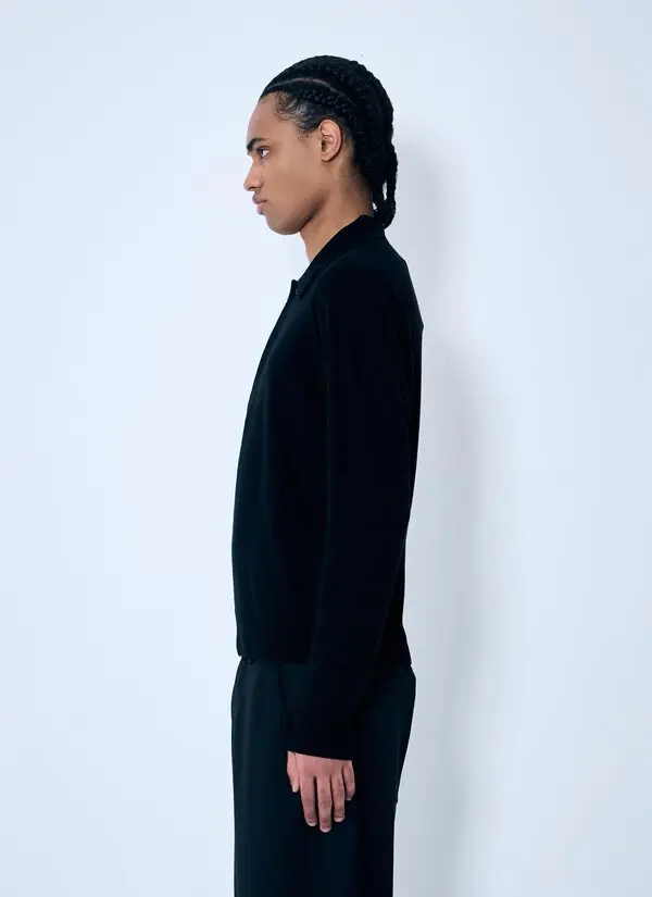Saint Laurent Wool Polo Shirt - Black