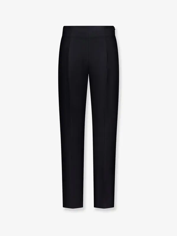 TOTEME Slim Evening Wool And Silk Trousers - Black
