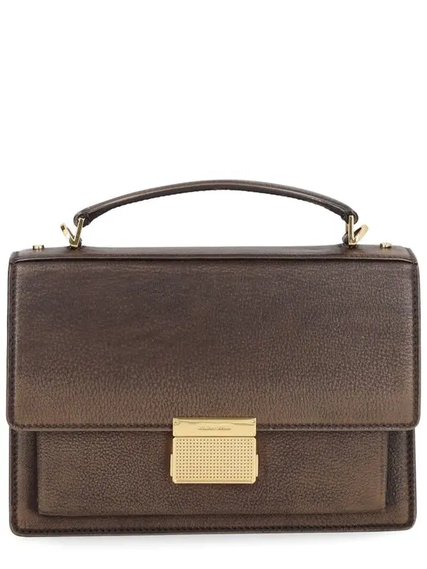 GOLDEN GOOSE Leather Top Handle Bag - Brown